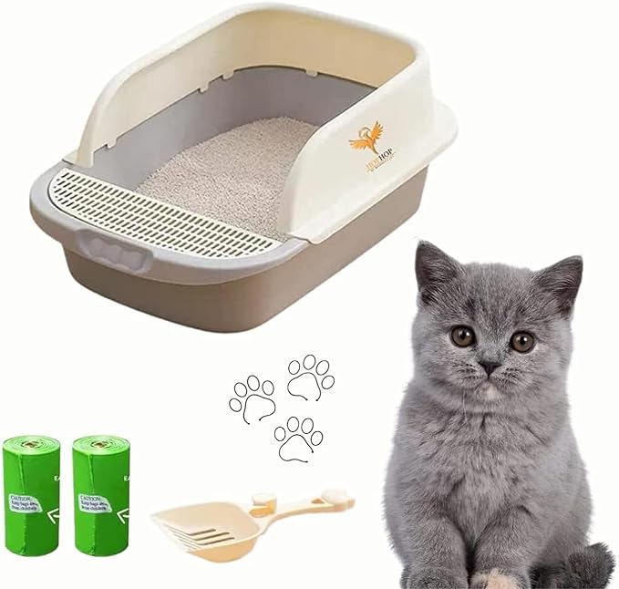WESOUQ™ Portable Waste Box for Indoor Cats with Litter Cleaning Scoop ...